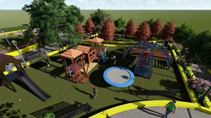 Renovate children playground,garden oasis, commercial building,bouncy castle,cad by Craftsnap470 ...