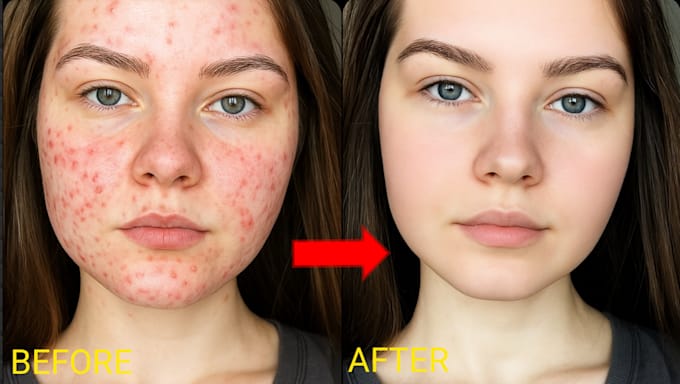 Flawless skin retouching remove acne blemishes by Neurocraftx | Fiverr