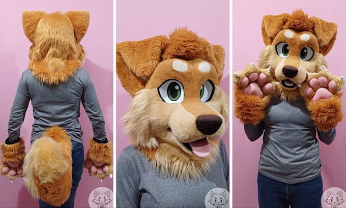 Make personalized mini partial fursuit, head, tail, hand paws, full ...