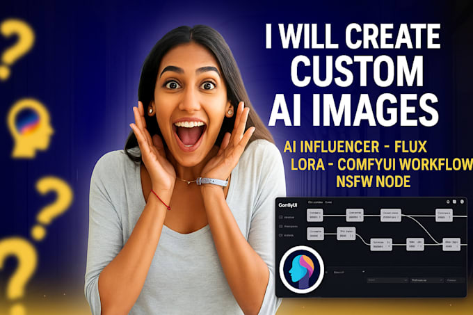 Do custom ai image ai influencer flux lora with comfyui workflow nsfw node by Yinkos | Fiverr
