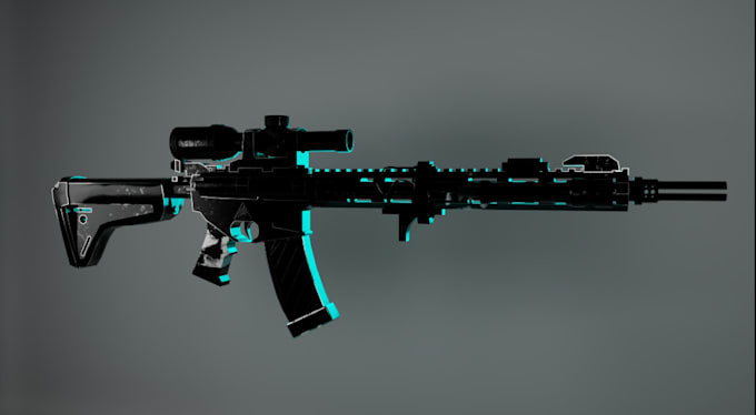 Model sci gun, 3d ak47, baseball bat for video game, animation, mini ...