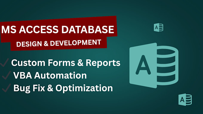 Design and develop custom ms access database applications and solutions by Carsoneldad | Fiverr