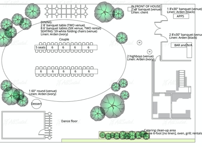 Design a professional seating chart or venue map for your event or ...
