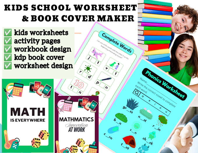 Create printable worksheets and book covers for kids by Prasannati | Fiverr