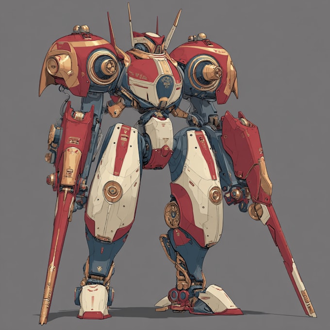 Draw mecha robot character sheet design by Journeytalbert | Fiverr