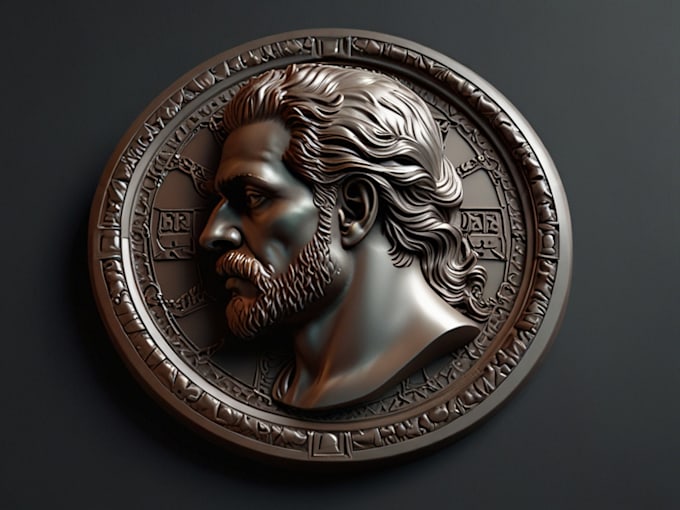 Sculpt 3d-münzmodell basrelief 3d cnc-design 3d-medaille 3d dxf artcam ...