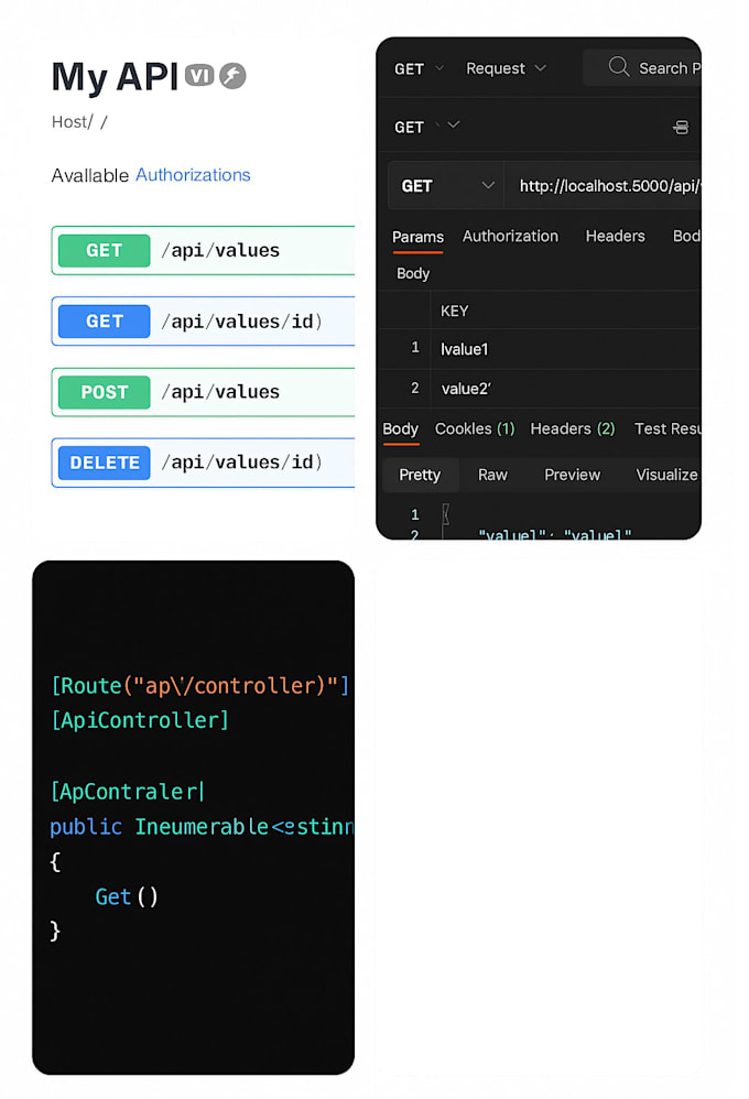 Construiré una api rest limpia con documentación swagger en net core
