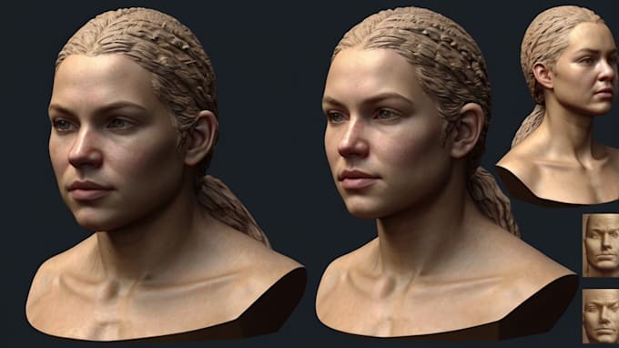 Sculpt realistic 3d head bust face model statues likeness game ready ...