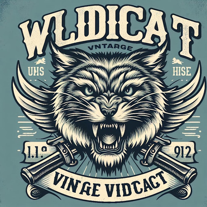 Design high quality vintage wildcat logo with t shirt design by ...