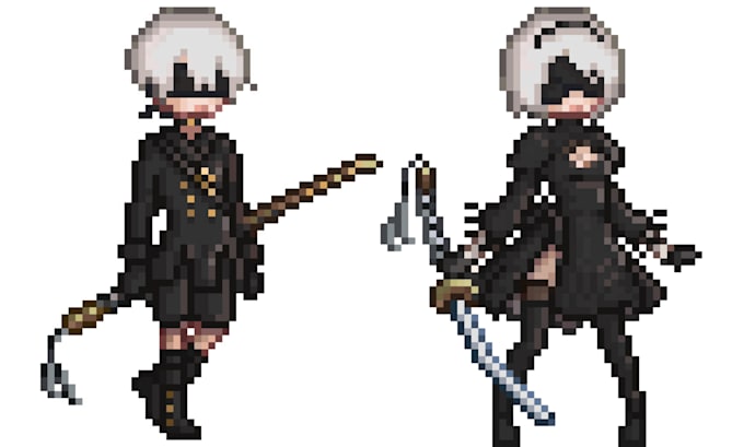 Draw 2d retro pixel game art 2d sprite sheet pixel art animation pixel ...