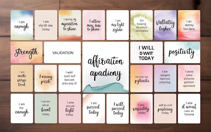 Design beautiful printable affirmation cards motivational cards by ...