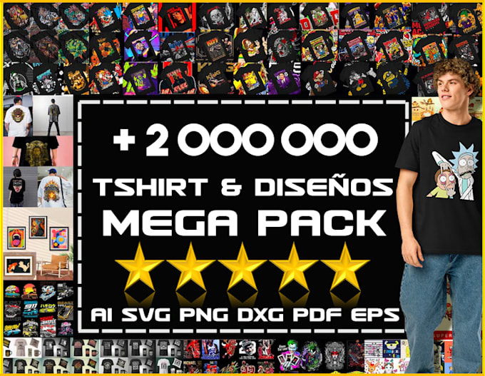 Provide 2 000 000 svg png bundle tshirts designs for dtf vectors by ...