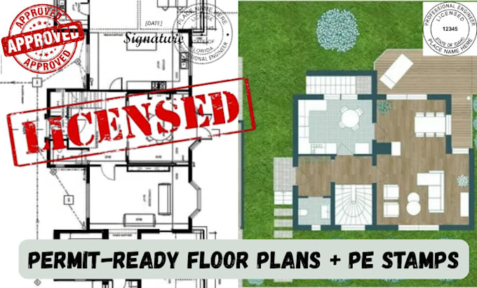Design architectural floor plans and site layouts with a pe stamp by ...