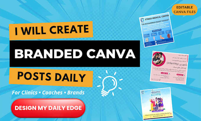 Create branded canva posts daily by Wamiqmustafa_02 | Fiverr