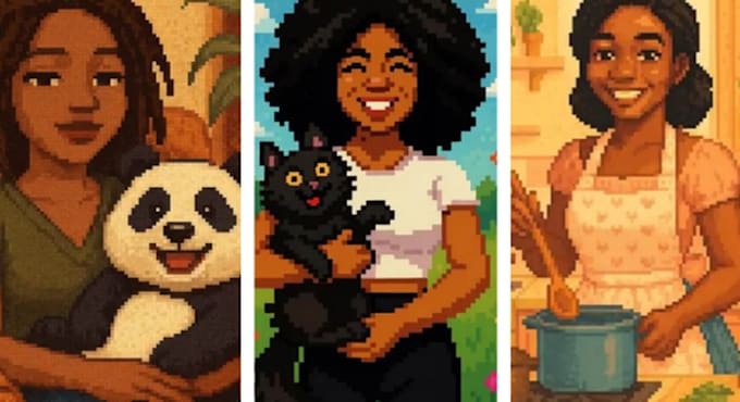 Create a custom pixel art portrait of you, your pet, or your character ...