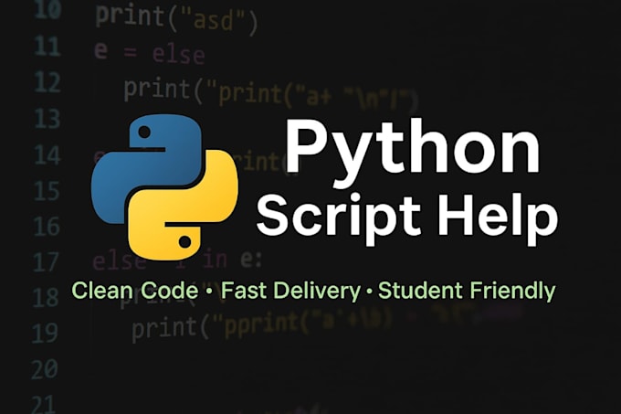 Fix and write python code for you by Mhd_razi | Fiverr