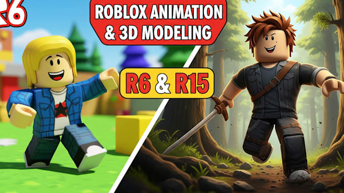 Create amazing roblox animation and roblox 3d model in r6 and r15 by Protonphoton | Fiverr