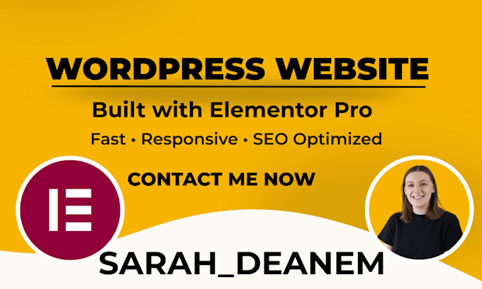 Build a responsive wordpress website or landing page using elementor pro by Sarah_deanem | Fiverr