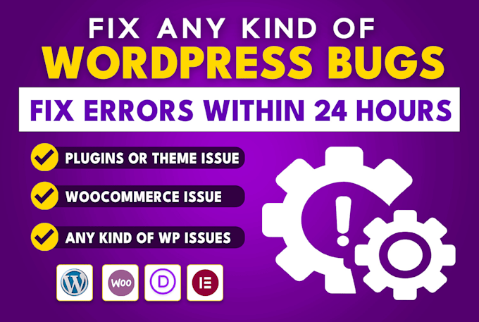 Fix wordpress bug fix issues, fix wordpress elementor errors ...
