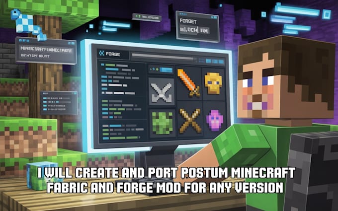 Create and port custom minecraft fabric and forge mods for any version by Maddrickpeyton | Fiverr