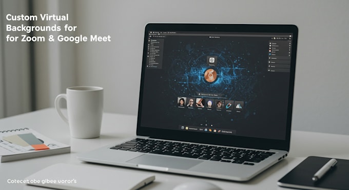 Design custom google meet zoom virtual background with logo for ...