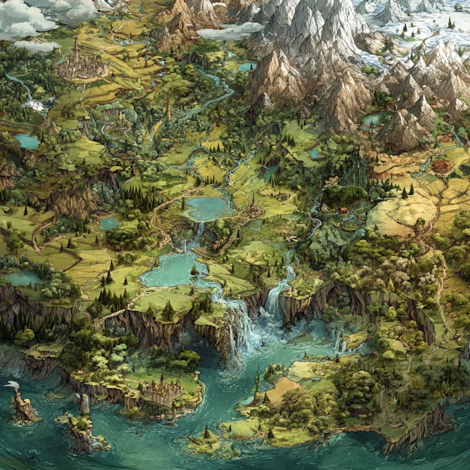 Do fantasy map illustration by Johnatsewell | Fiverr