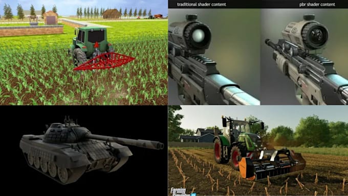 3d farming simulator, tractor, millitary vehicle ,rc car model, fivem ...