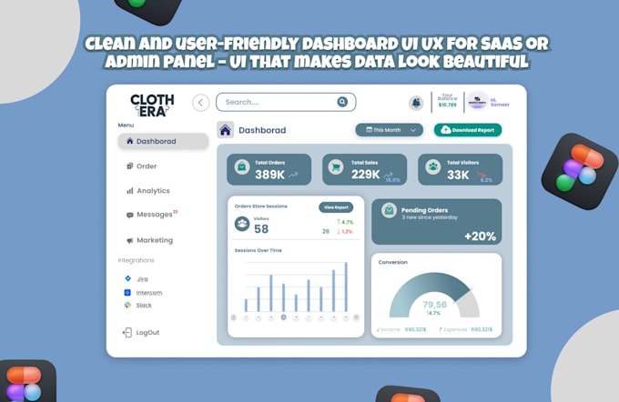 Design modern dashboard ui ux for web and admin pane by Sketch_sam | Fiverr