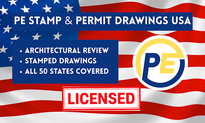 Architectural stamp, pe stamp, review architectural drawing for usa ...
