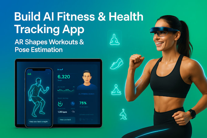 Crear app de fitness con ia, app de seguimiento de salud, ar, formas, entrenamientos, estimación ...