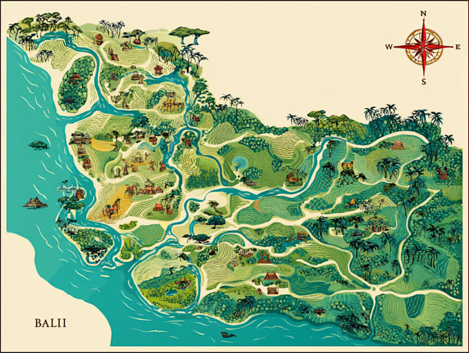 Dibujar ilustraciones de mapas vectoriales y mapas de tablero, recrear ...