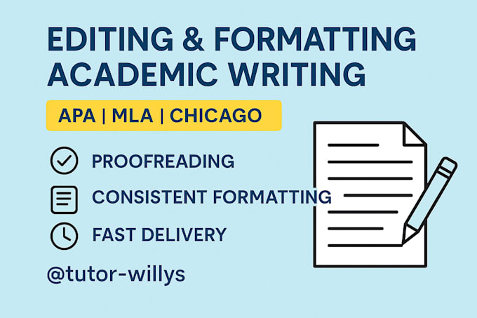 Polish and format your academic document professionally by Tutor_willys ...