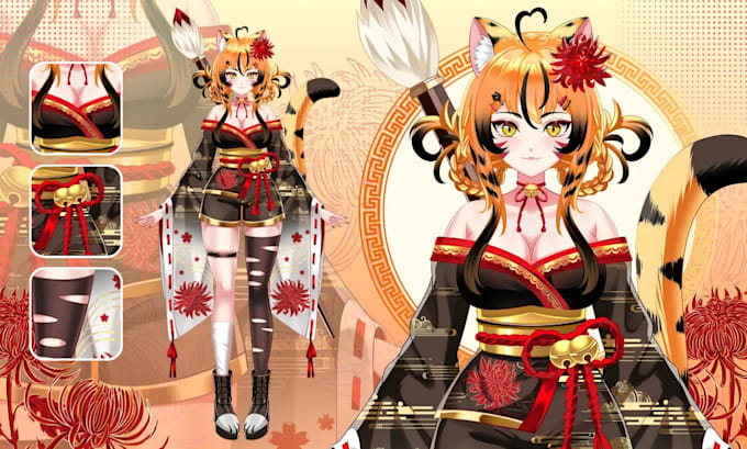 Create live2d vtuber model, pro live 2d model 2d vtuber design live2d ...