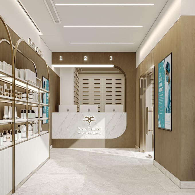 Do 3d pharmacy model, 3d hospital interior design, and 3d bim rendering ...