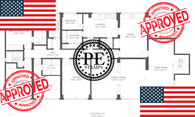 Review and stamp florida and california architectural and engineering ...