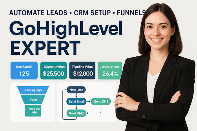 Build, automate, and optimize your gohighlevel crm funnel by Scarlett_gallag | Fiverr