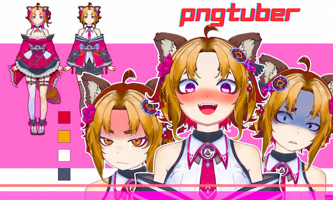 Design pngtuber illustration chibi vtuber character model png tuber 2d ...