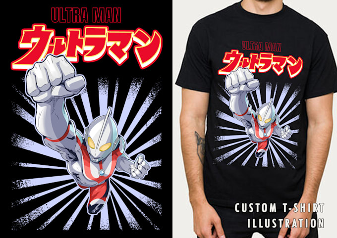 Draw badass anime and retro style tshirt illustration for your brand by ...