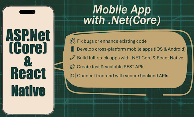 Develop mobile apps using aspnet core and react native by Muhammadannasr | Fiverr