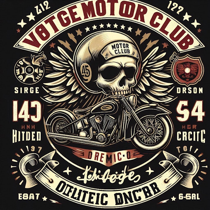 Design high quality vintage motor club logo with t shirt design by ...