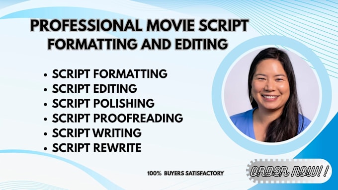 Be script editor, script proofreader, format movie script, screenplay writer by Janicemarshal ...