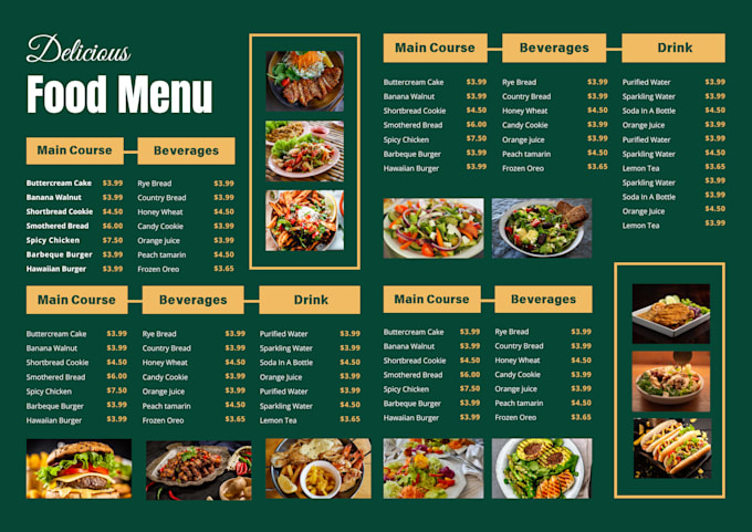 Create urdu menu card design by Hassandawood921 | Fiverr