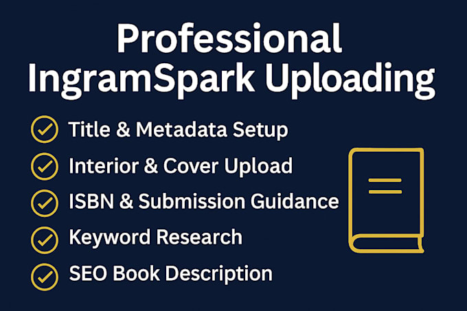 Upload your ebook and book to ingramspark by Elera_grace | Fiverr