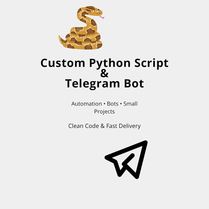 Build a simple custom telegram bot using python by Yeliseirh | Fiverr