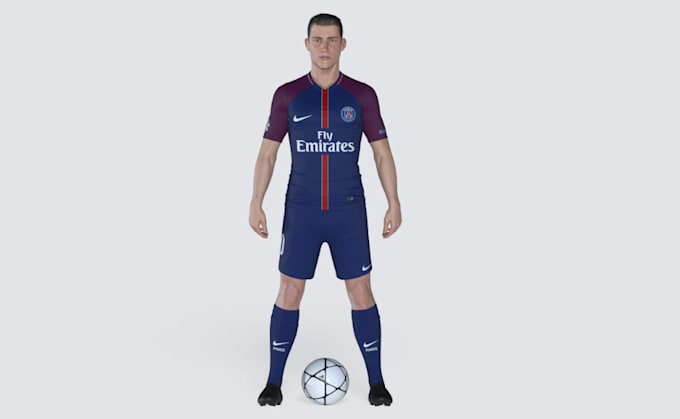 Render 3d soccer game character, soccer fan art asset icon, npc, avatar ...