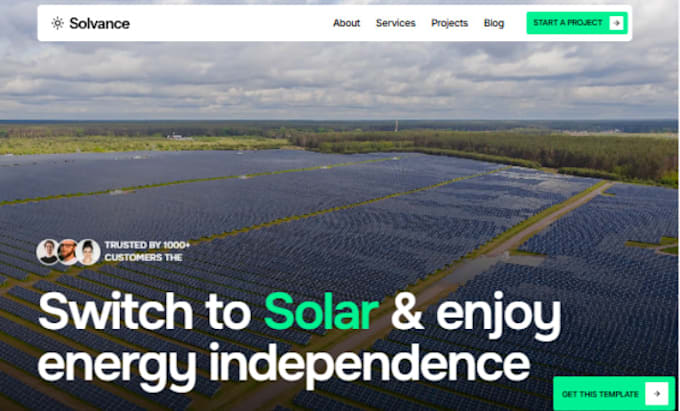 Webflow solar installation website solar panel hvac website energy ...