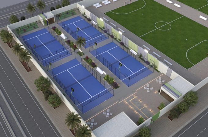 Revamp padel court,pickleball,tennis court,facility layout,parking lot ...