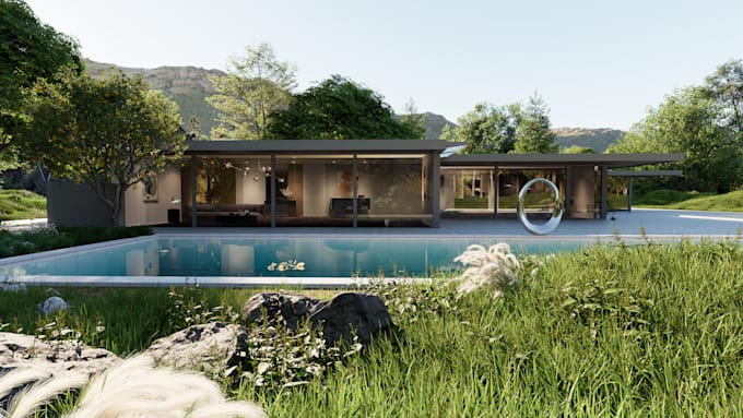 Create stunning architectural 3d exterior render for your project by ...