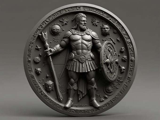 Sculpt 3d coin model cnc design 3d bas relief 3d medallion 3d dxf file ...