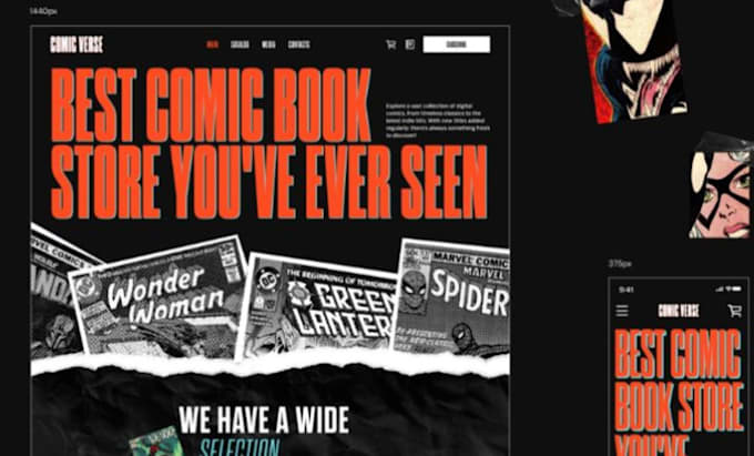 Design your comic website, manga, shopify comic store, comic website ...